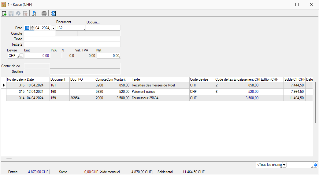 SelectLine Livre de caisse - selectline.ch FR